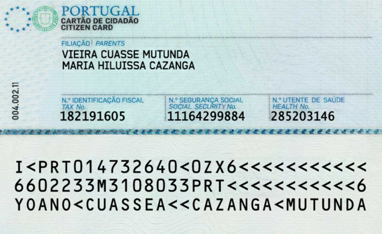 Portugal Identity Card Back | PDF