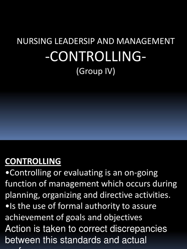Controlling in Nursing Management | PDF | Performance Appraisal | Nursing