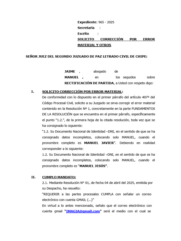 Corrección Error Material | PDF | Justicia | Crimen y violencia