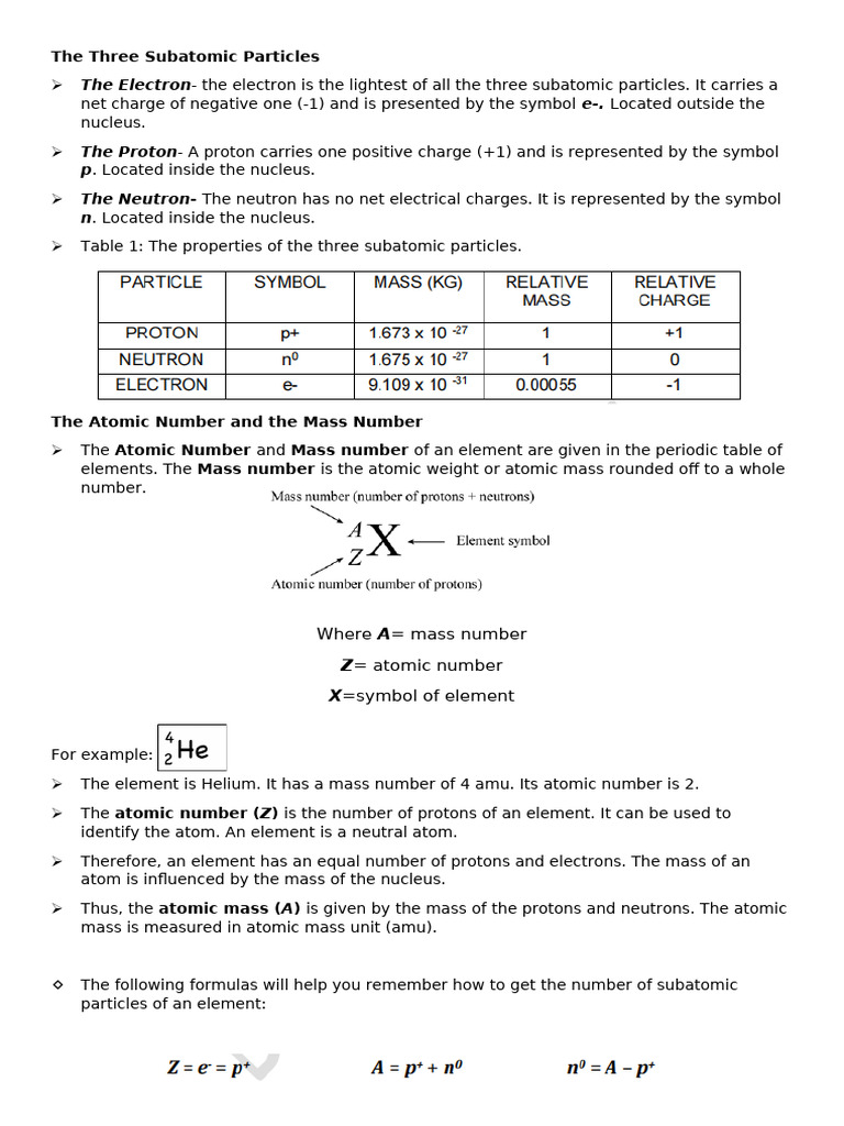 Subatomic Particles | PDF | Atoms | Proton