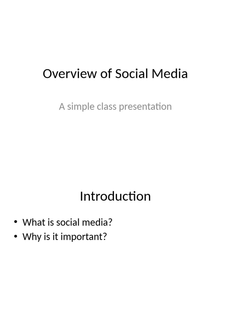 Social Media Overview | PDF