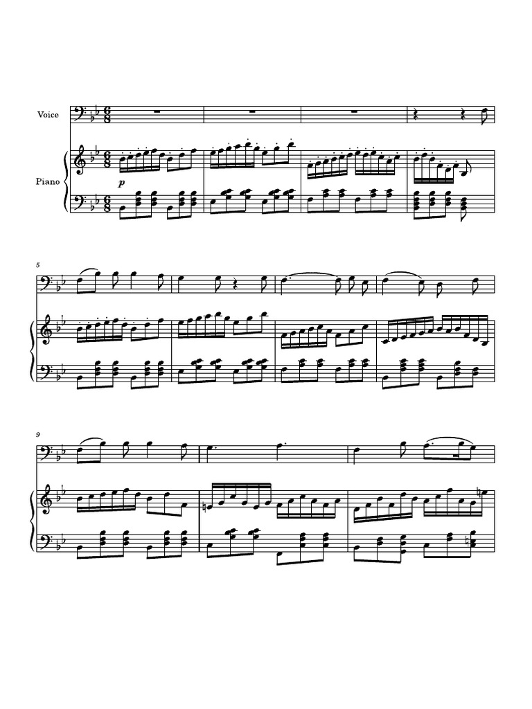 Mozart Deh Vieni Alla Finestra Don Giovanni B Flat Major | PDF