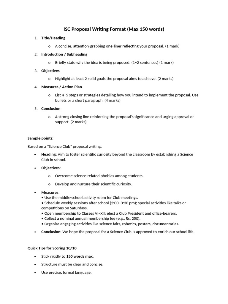 ISC Proposal Writing Guide | PDF