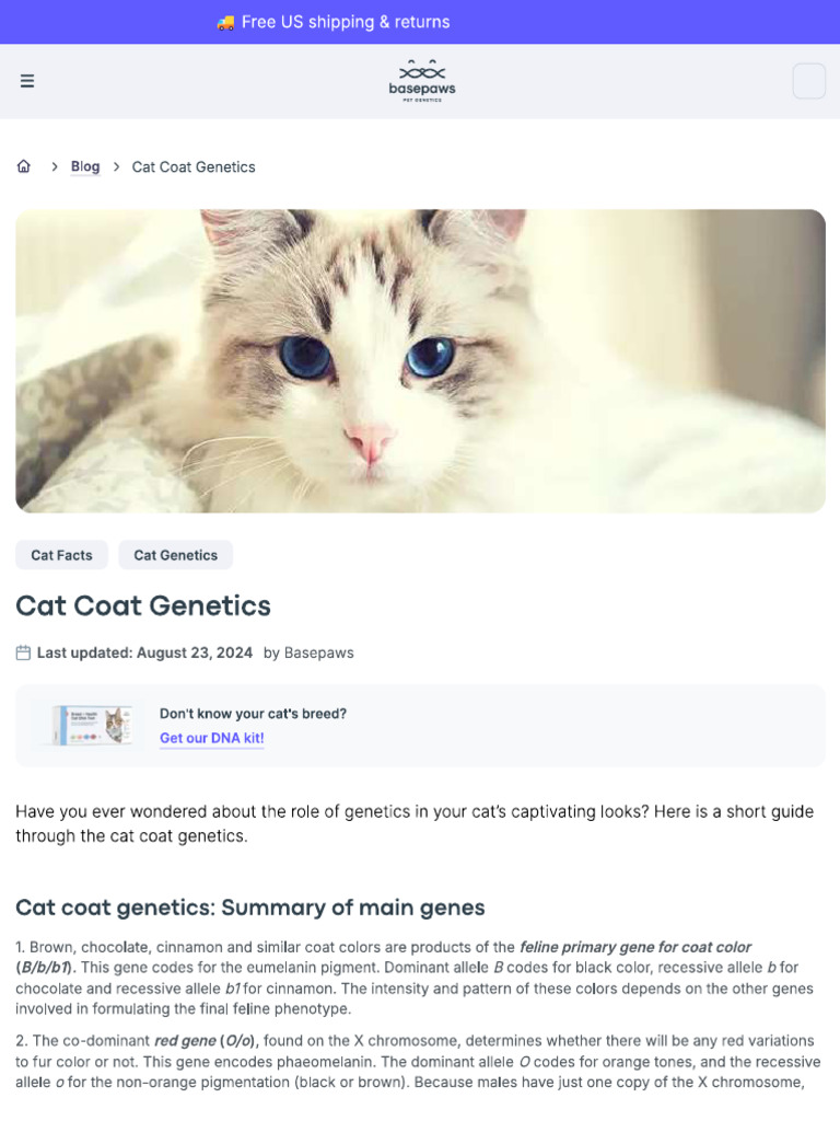 Cat Genetics 1 | PDF