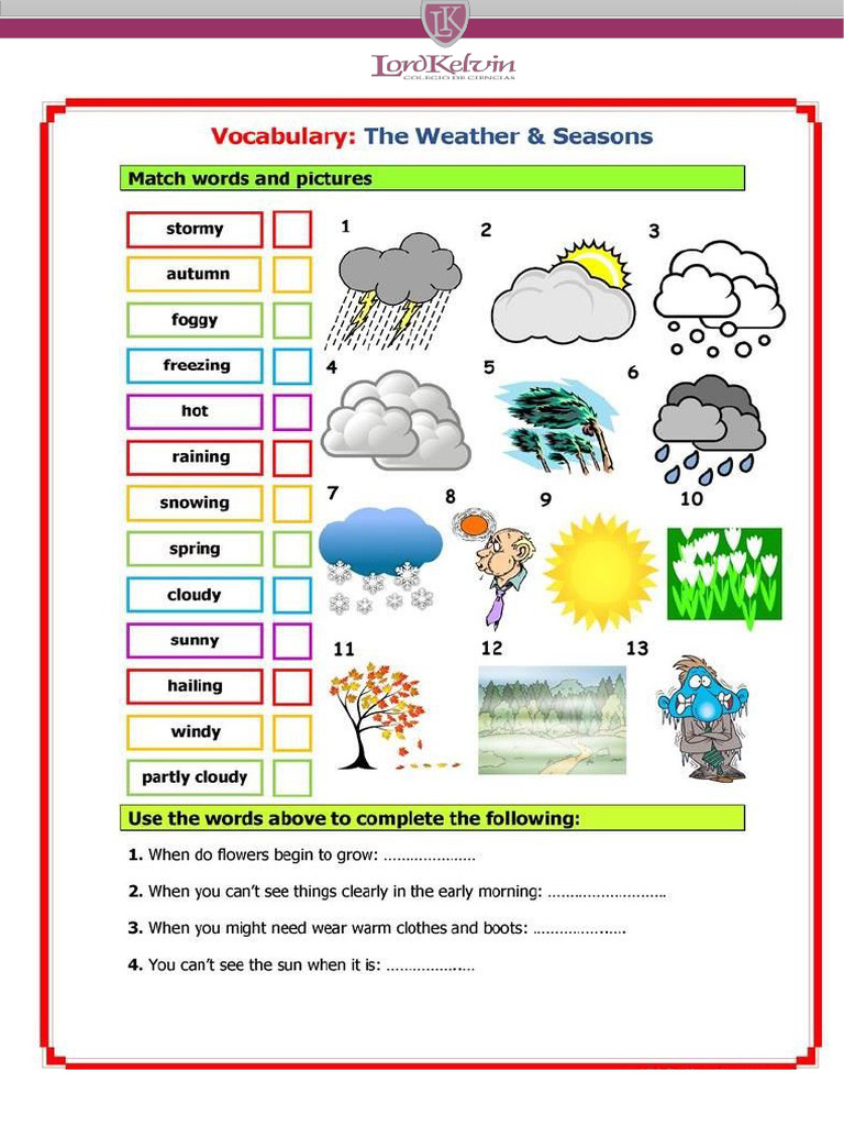 Practice - Weather and Seasons | PDF