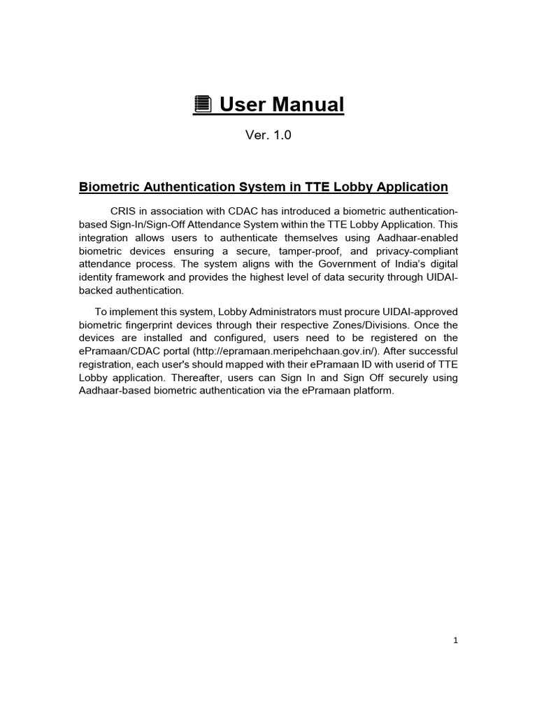 Biometric Sign-In for TTE Lobby Users | PDF | Proxy Server | Biometrics