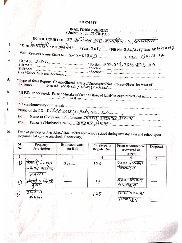 Charge Sheet | PDF