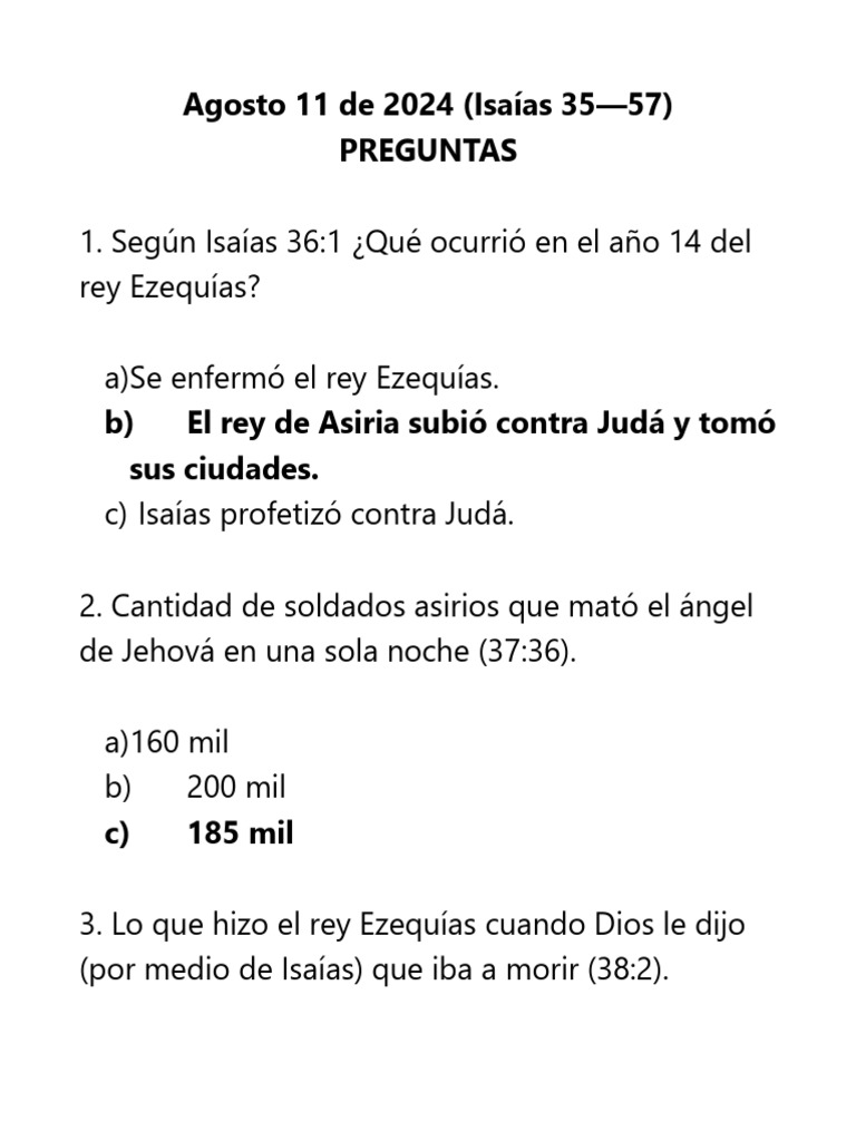 Agosto 11 de 2025 Isaias 35 A 57 | PDF