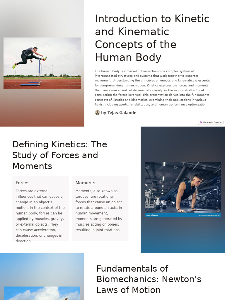 Introduction To Kinetic and Kinematic Concepts of The Human Body | PDF ...