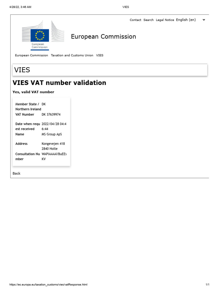 Vat For Ms Group Aps | PDF