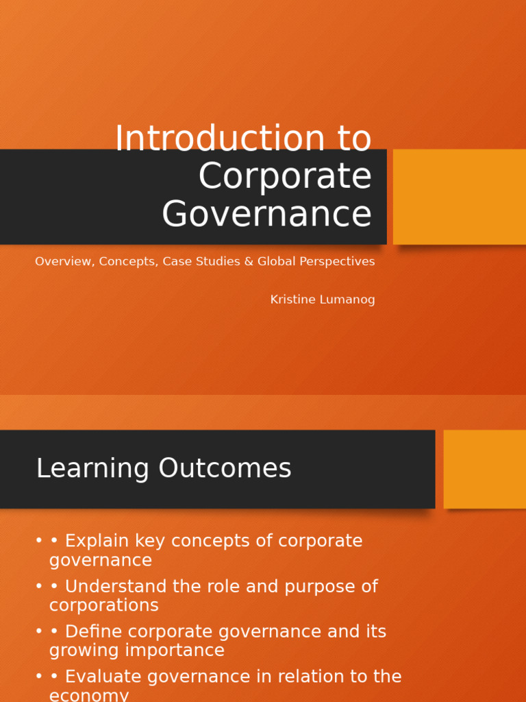 Corporate Governance: Concepts & Impact | PDF
