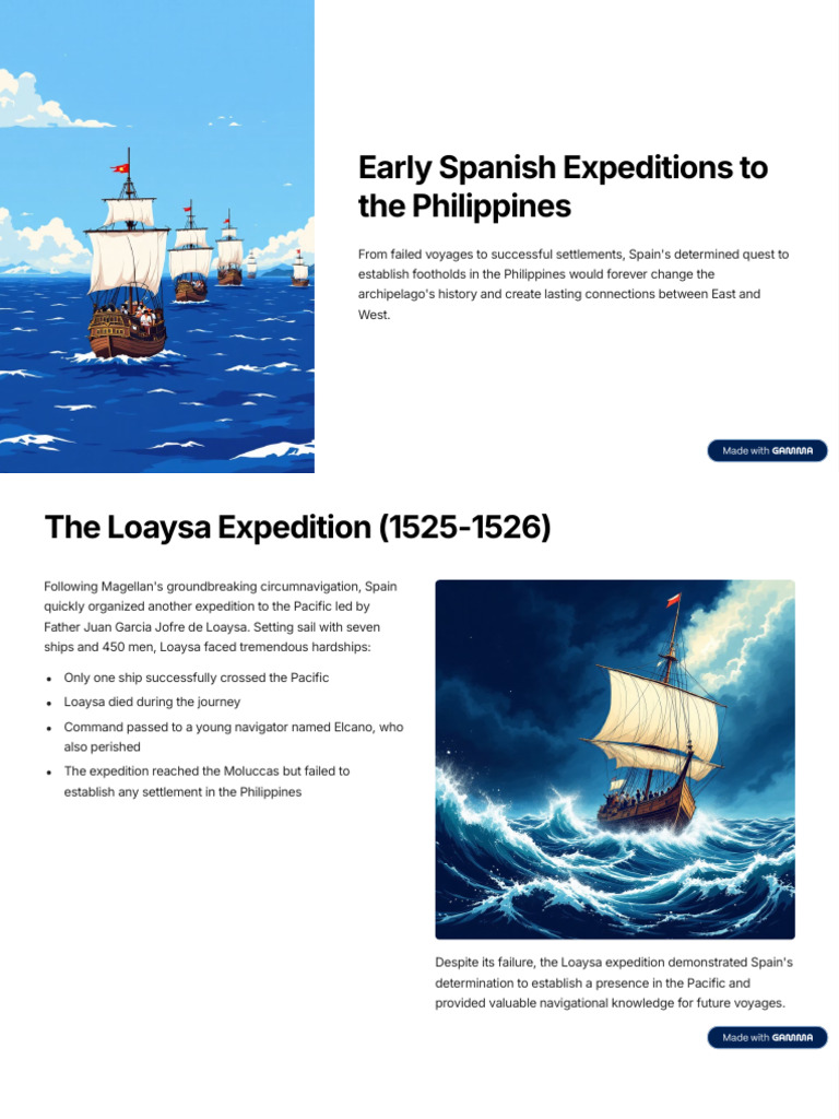 Early Spanish Expeditions to the Philippines | PDF | Spanish Empire