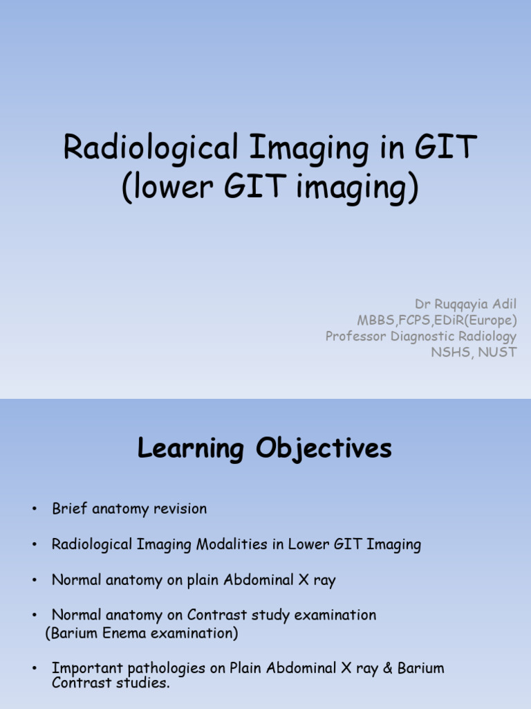 Lower GIT Radiological Imaging Guide | PDF