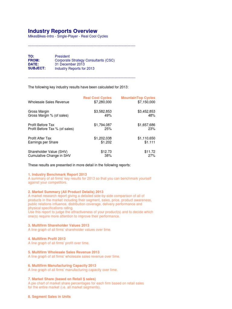 Industry Reports Overview | PDF | Retained Earnings | Equity (Finance)