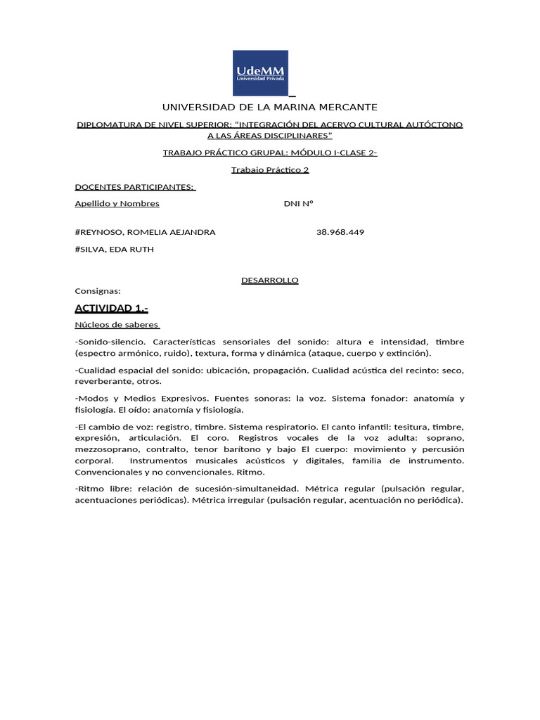 TRAB PRAC 2 ACERVO | PDF | Bailes | Sonido