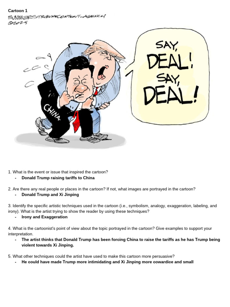 Political Cartoons Analyzing Trump and Society | PDF | Cartoon | Elon Musk