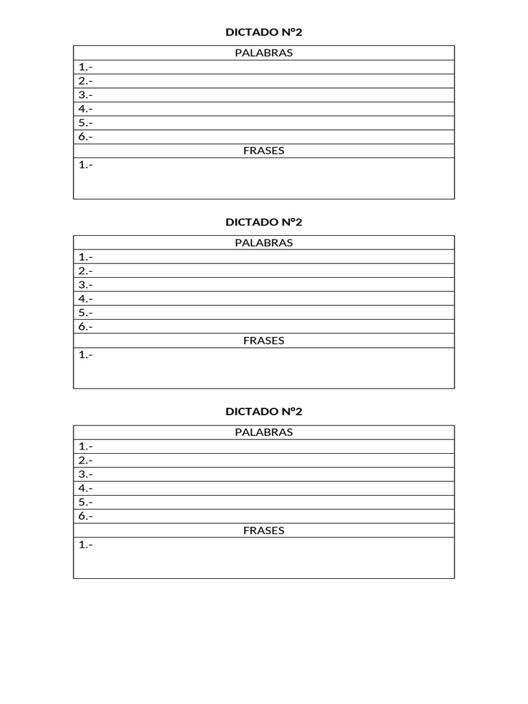 Formato de Dictado N°2 | PDF