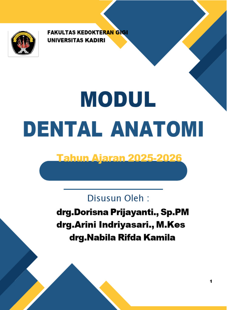 Modul Dental Anatomi 2025 | PDF