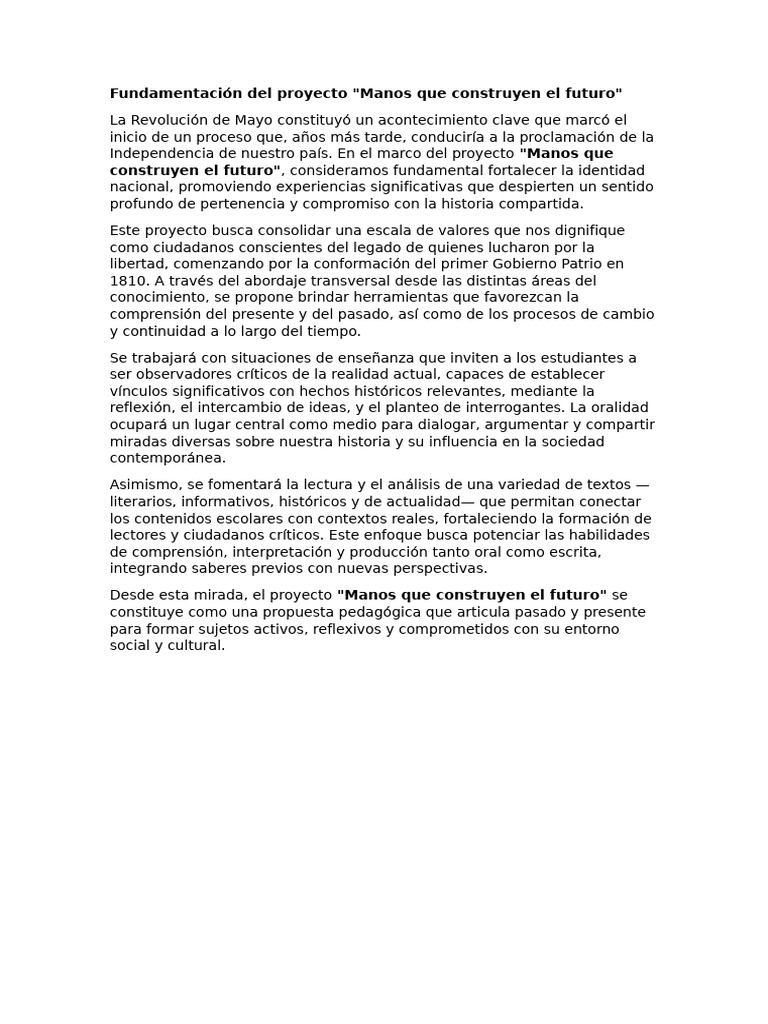 Fundamentación Del Proyecto | PDF