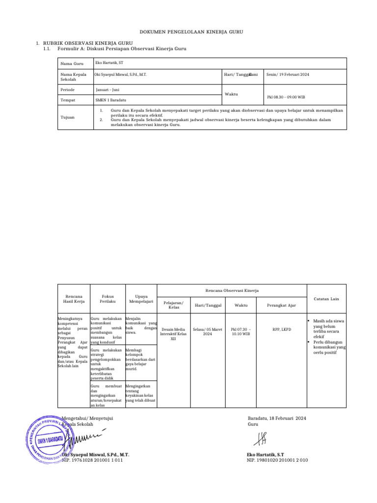 Laporan Observasi EKO HARTATIK | PDF