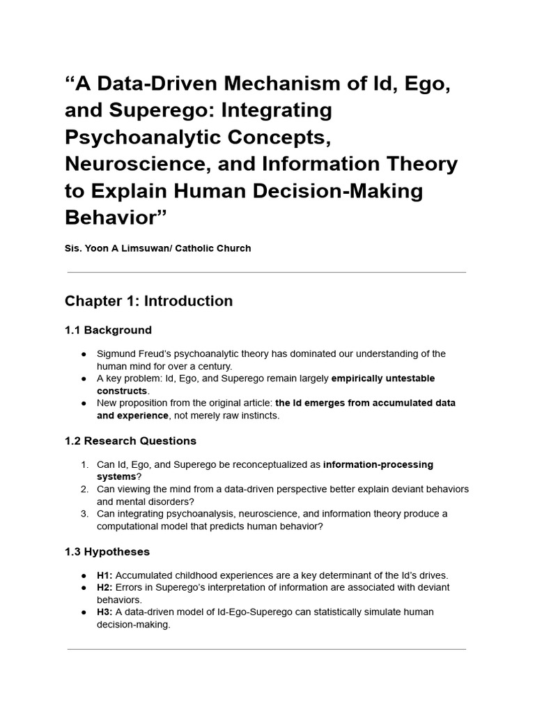 A Data-Driven Mechanism of Id, Ego, and Superego - Integrating ...