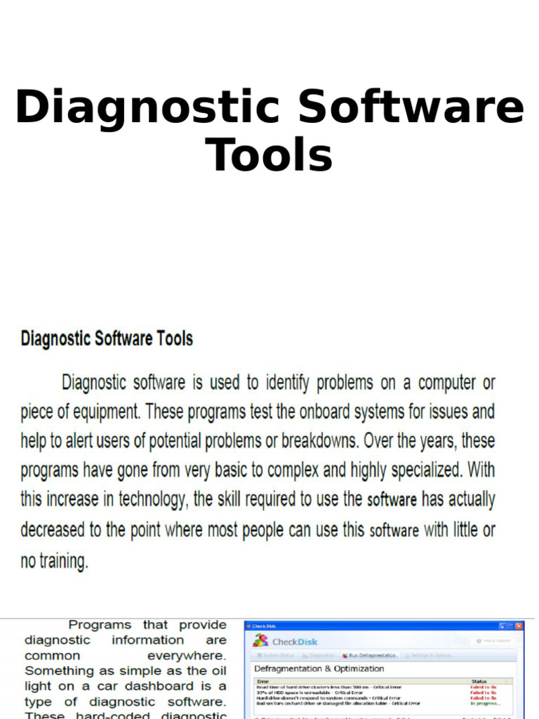 Diagnostic Software Tools Pdf