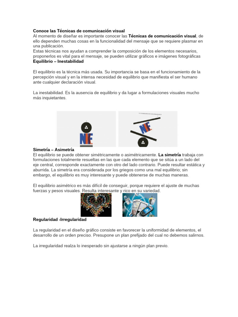 Técnicas de Comunicación Visual Efectivas | PDF | Simetría | Comunicación