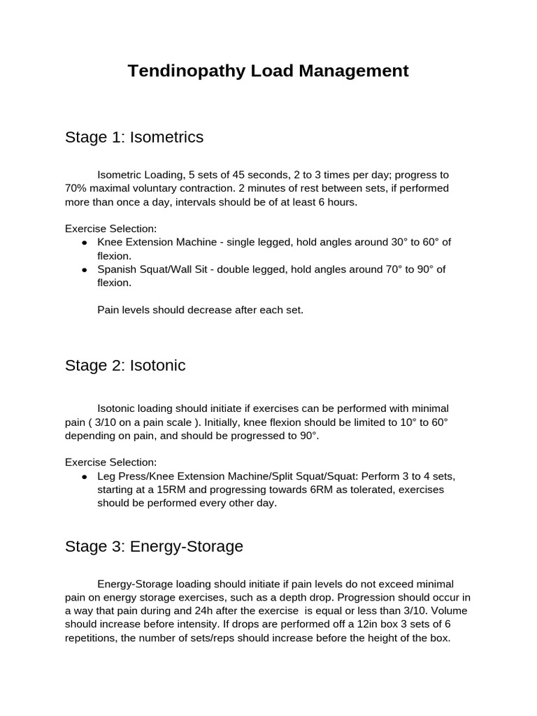Tendinopathy Load Management | PDF