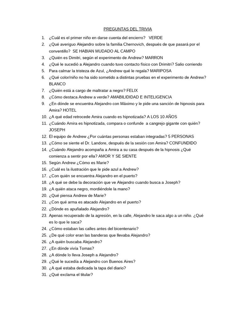 Preguntas de La Trivia | PDF