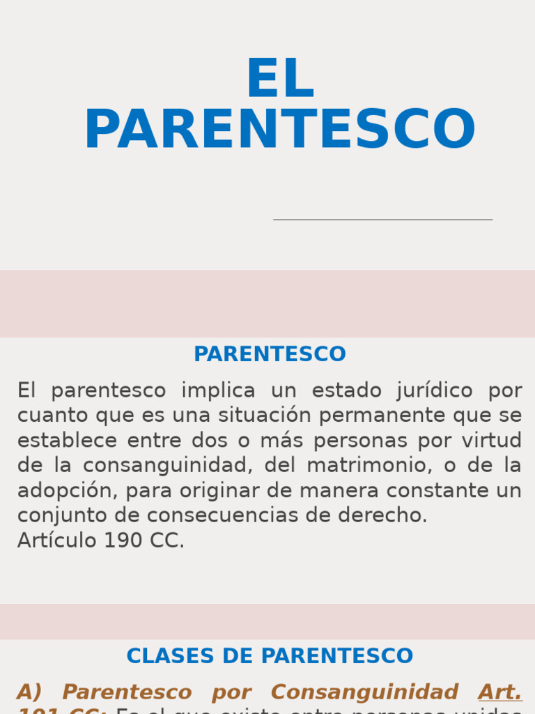 Tipos de Parentesco y su Definición | PDF