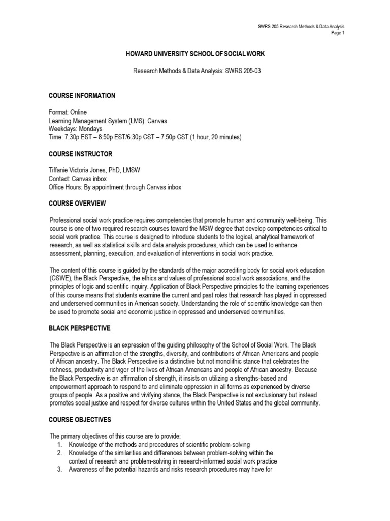 SWRS 205: Research Methods in Social Work | PDF | Statistics | Methodology