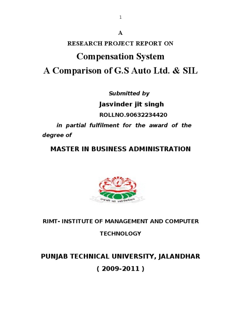 Compensation 4th Sem Project | PDF | Employee Benefits | Salary