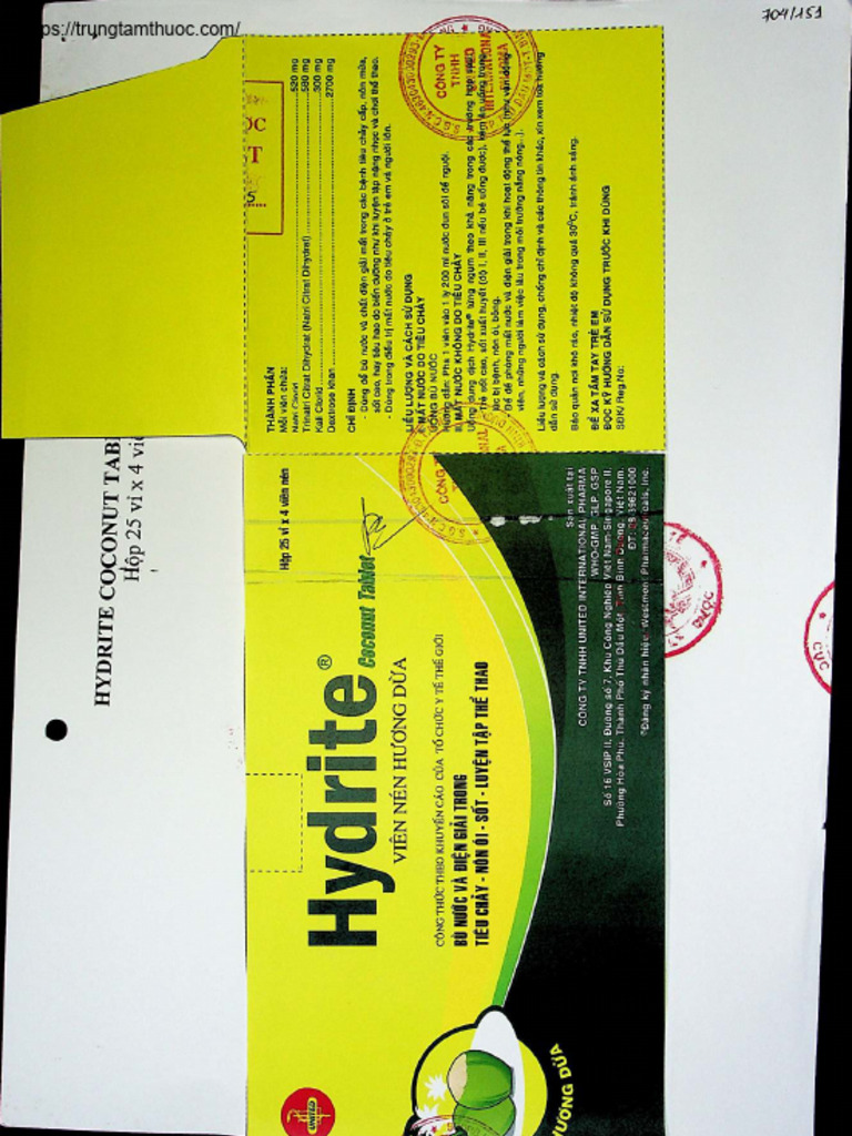Hydrite Coconut Tablet HDSD Trungtamthuoc | PDF