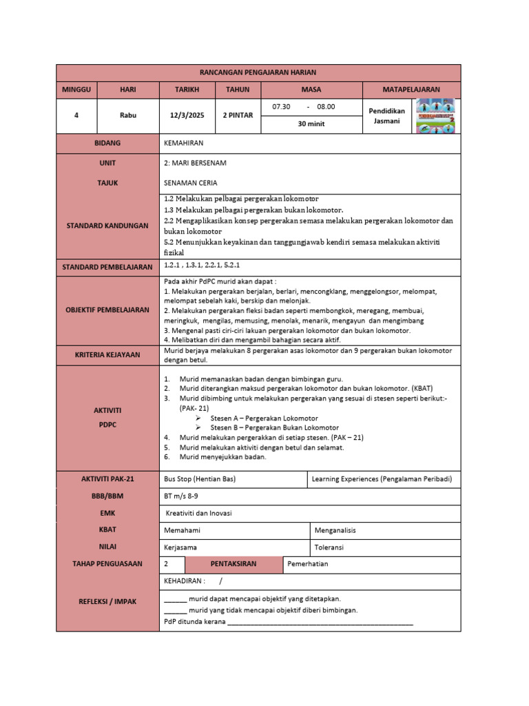 RPH 4 PJ THN 2 | PDF