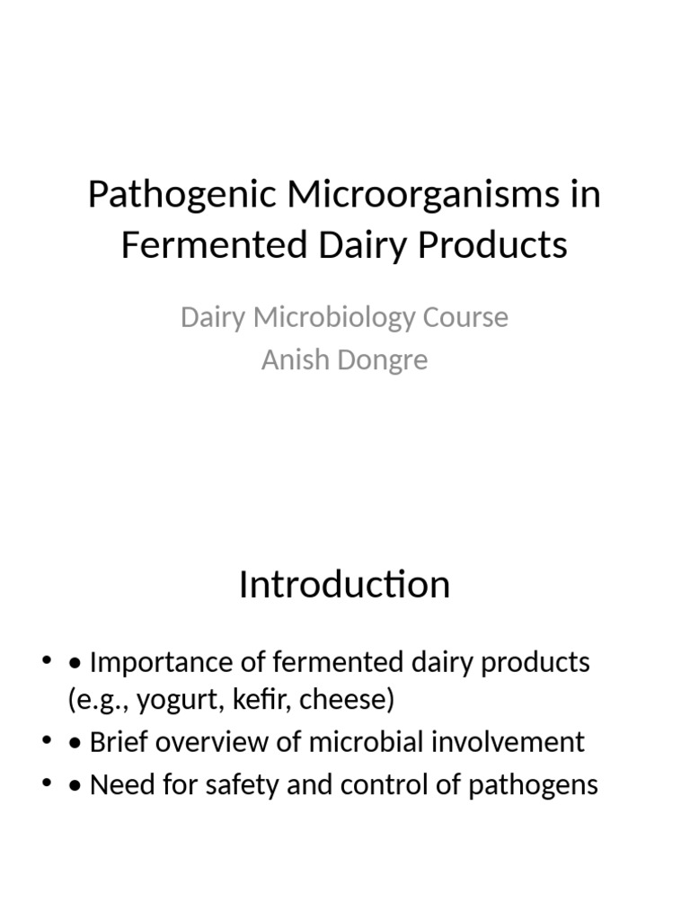 Pathogens in Fermented Dairy Products | PDF | Escherichia Coli | Pathogen