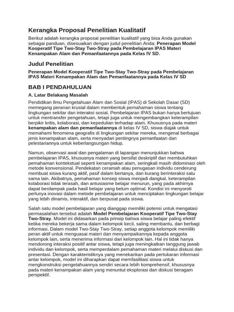 Kerangka Proposal | PDF