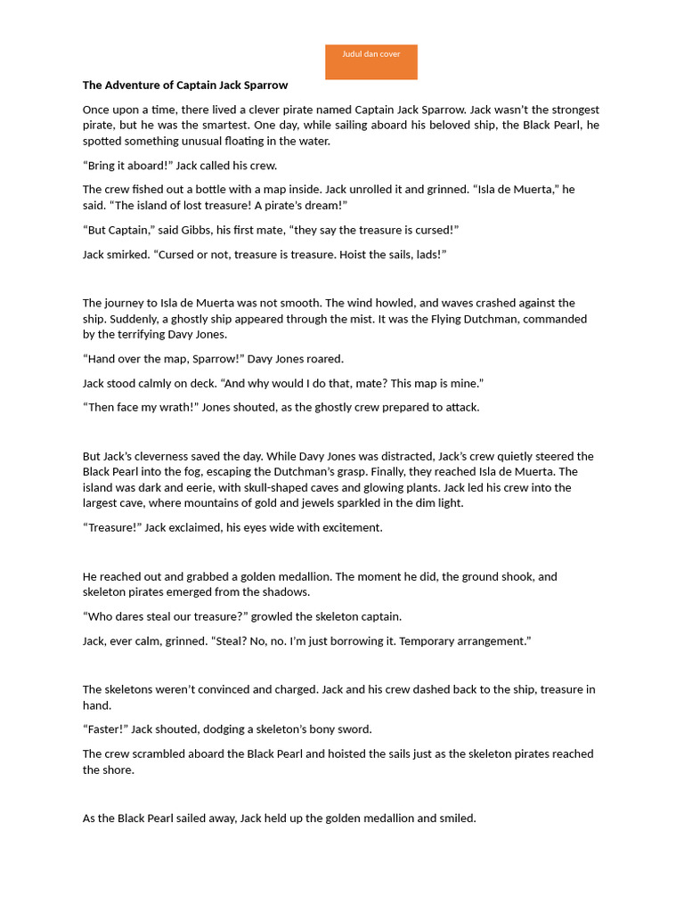 The Adventure of Captain Jack Sparrow | PDF | Nautical Fiction | Water ...