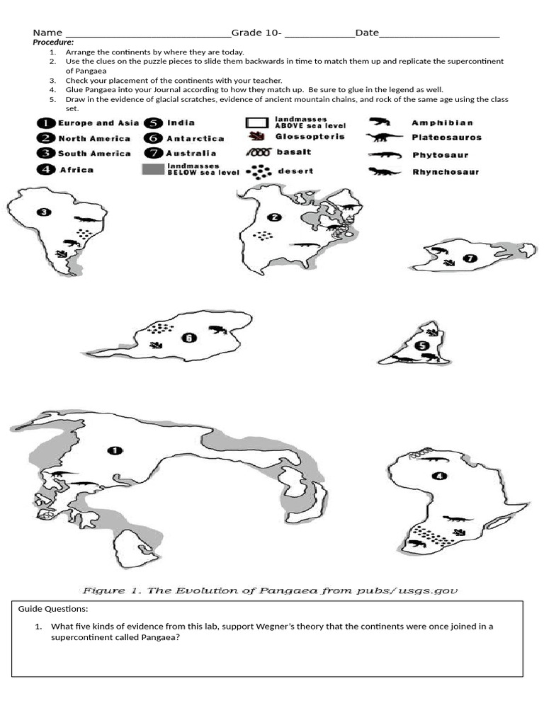 Activity-Continental Drift Theory 2025 | PDF