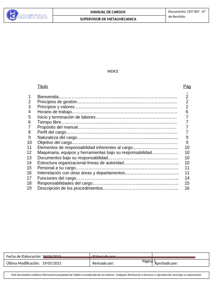 manual del Supervisor de metalmecanica (Corregido) cdt 007 | PDF | Business | Planificación