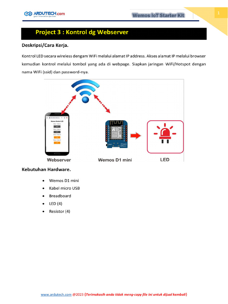 Project 3 Kontrol Via Webserver | PDF