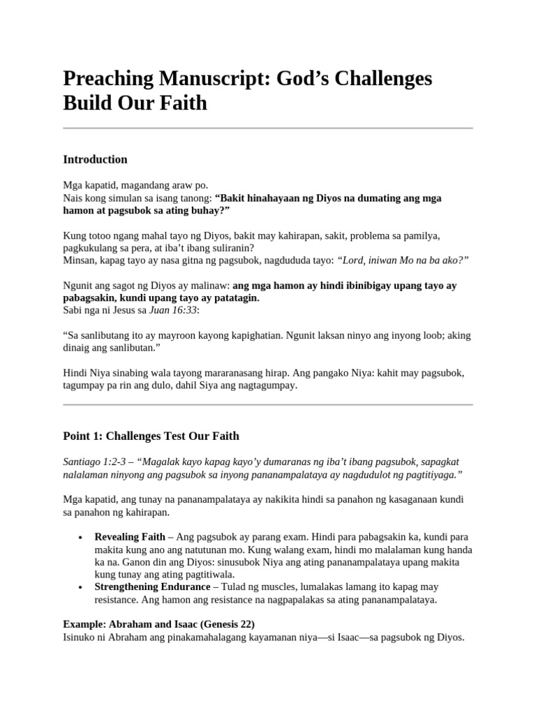 Preaching Manuscript | PDF