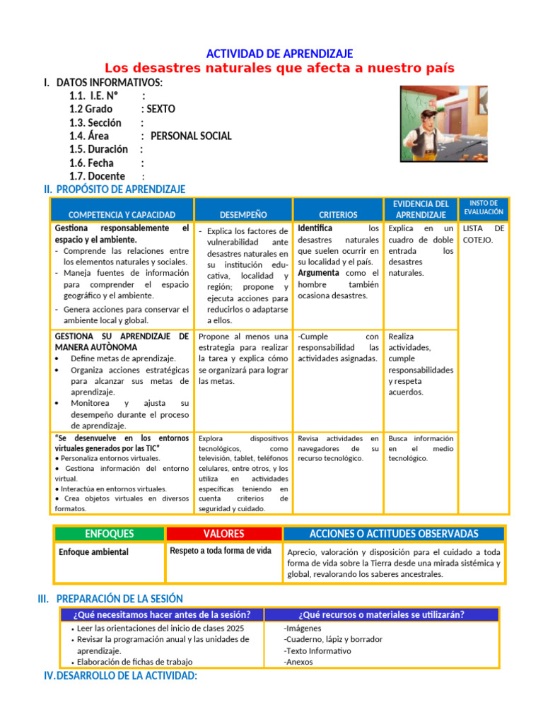 Desastres Naturales en el Perú: Aprendizaje | PDF | Aprendizaje ...