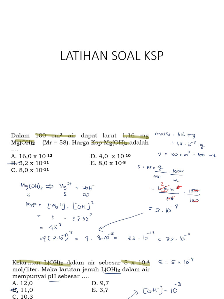 Latihan Soal KSP | PDF