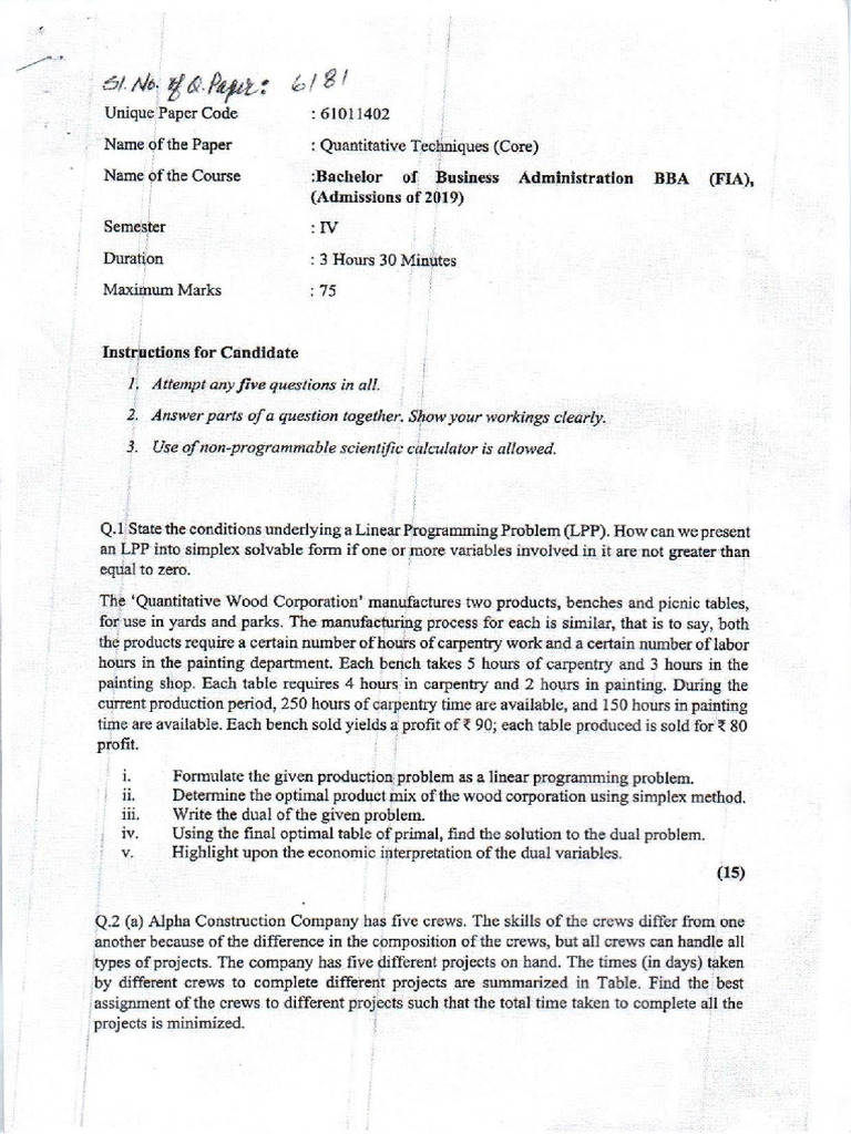 2022 Quantitative Techniques | PDF