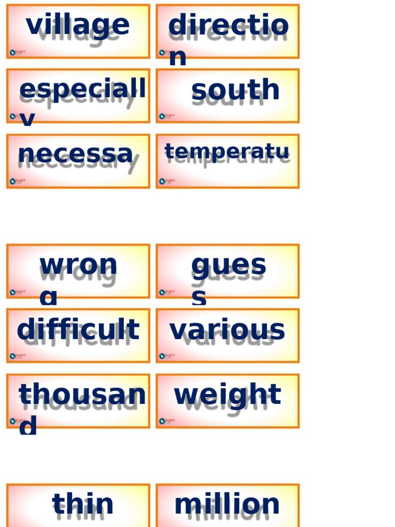 Grade 6 Flash Card Reading Tips | PDF