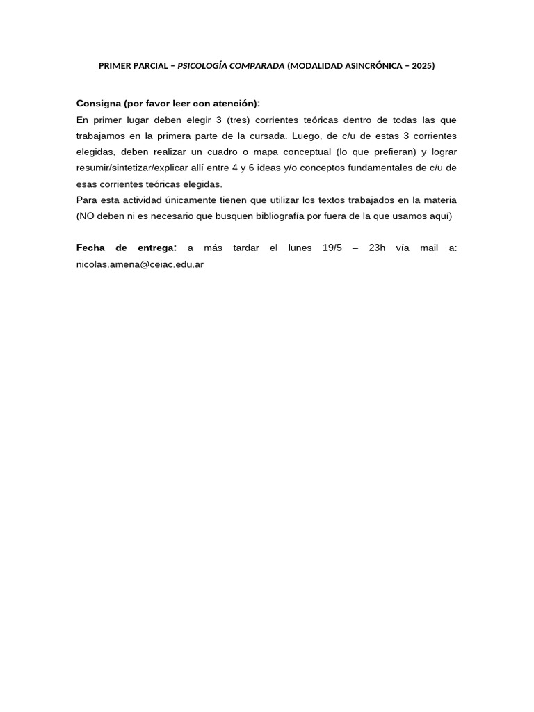 Corrientes Teóricas en Psicología Comparada | PDF