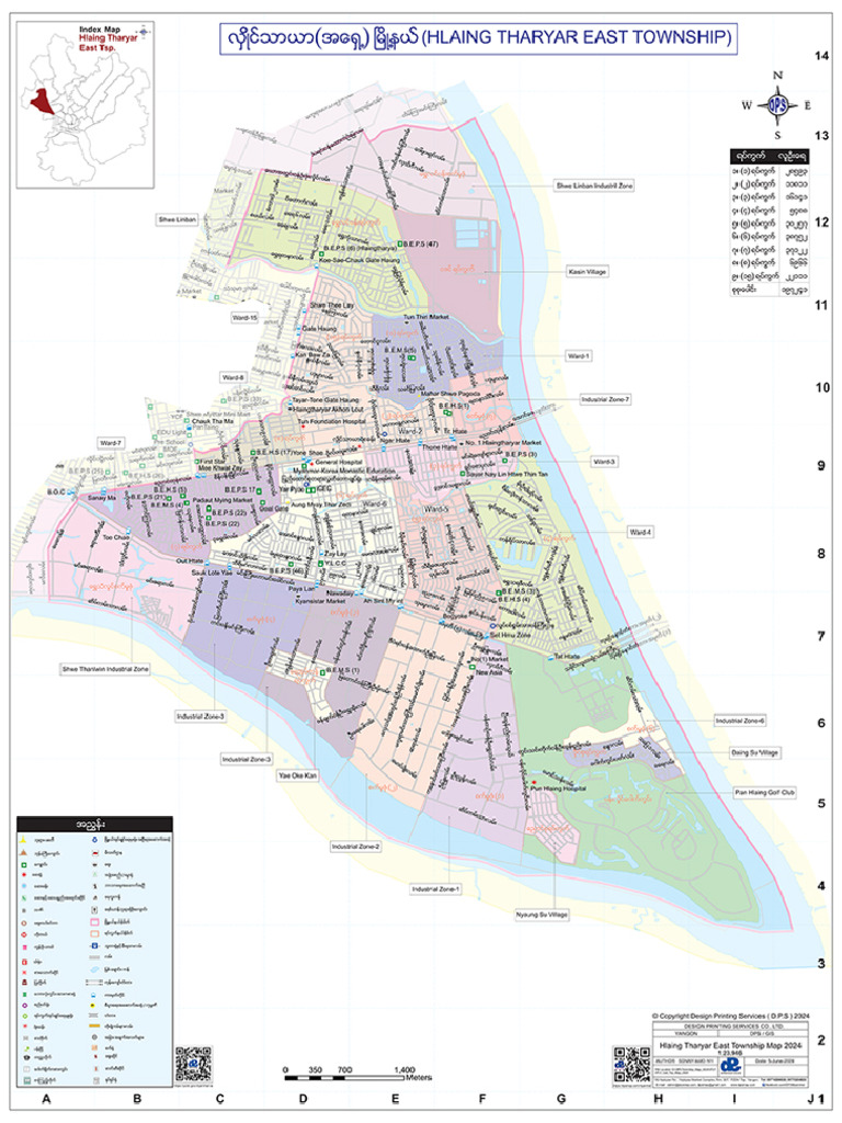 Map of Hlaing Thar Yar East - TSP - Yangon - Myanmar | PDF
