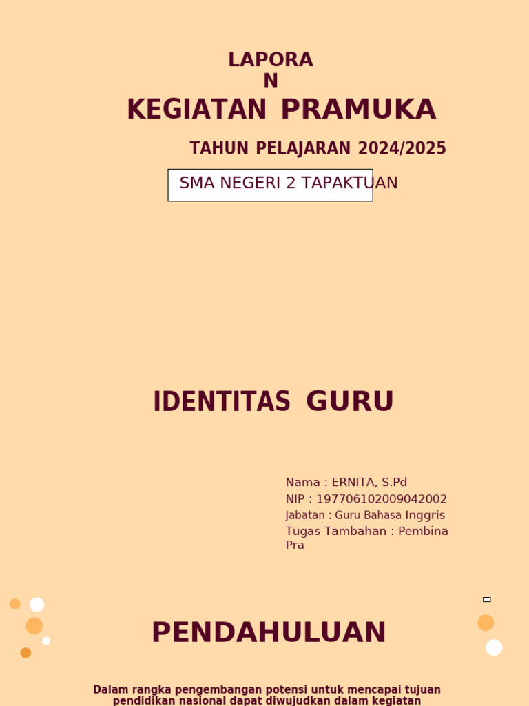 Laporan Kegiatan Pramuka 2024/2025 | PDF