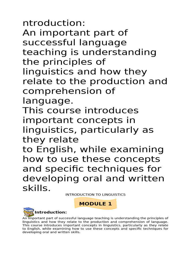 Introduction to Linguistics Concepts | PDF | Semantics | Grammar