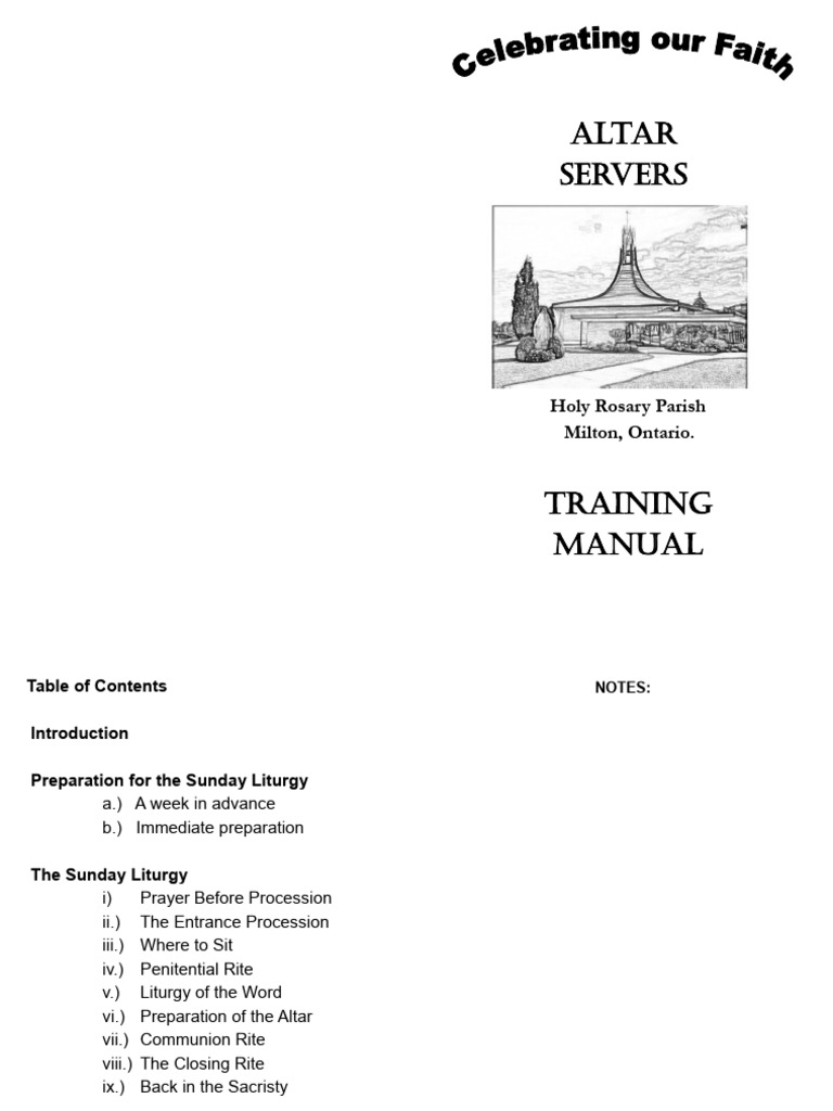Altar Servers Training Manual Guide | PDF | Altar | Mass (Liturgy)
